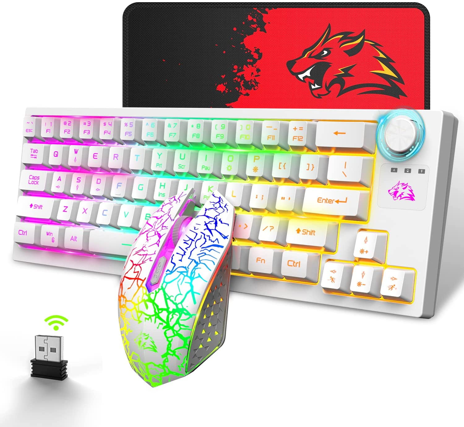 ZIYOULANG T50 60% Wireless RGB Gaming Keyboard and Mouse 4000mAh ...