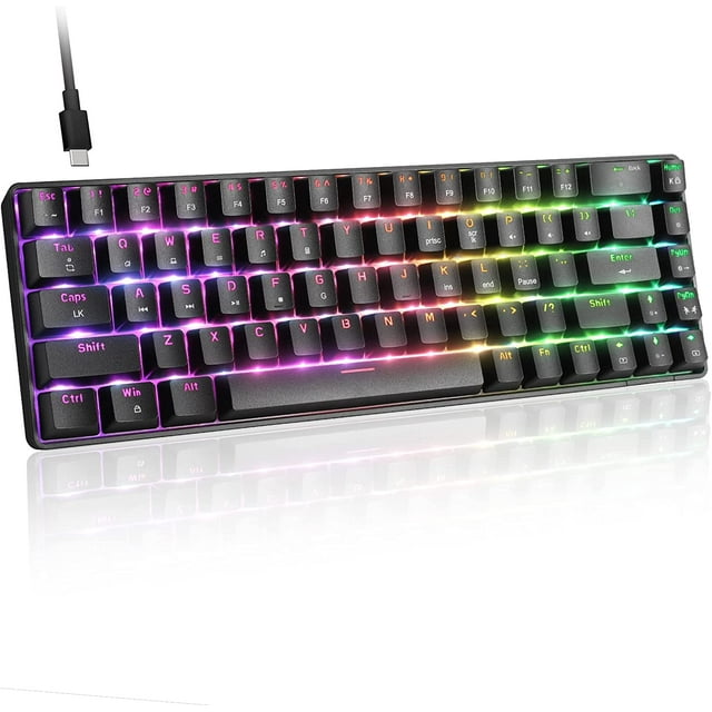 ZIYOULANG T8 60% Wired Mechanical Keyboard,Portable,RGB, For PC,Brown ...
