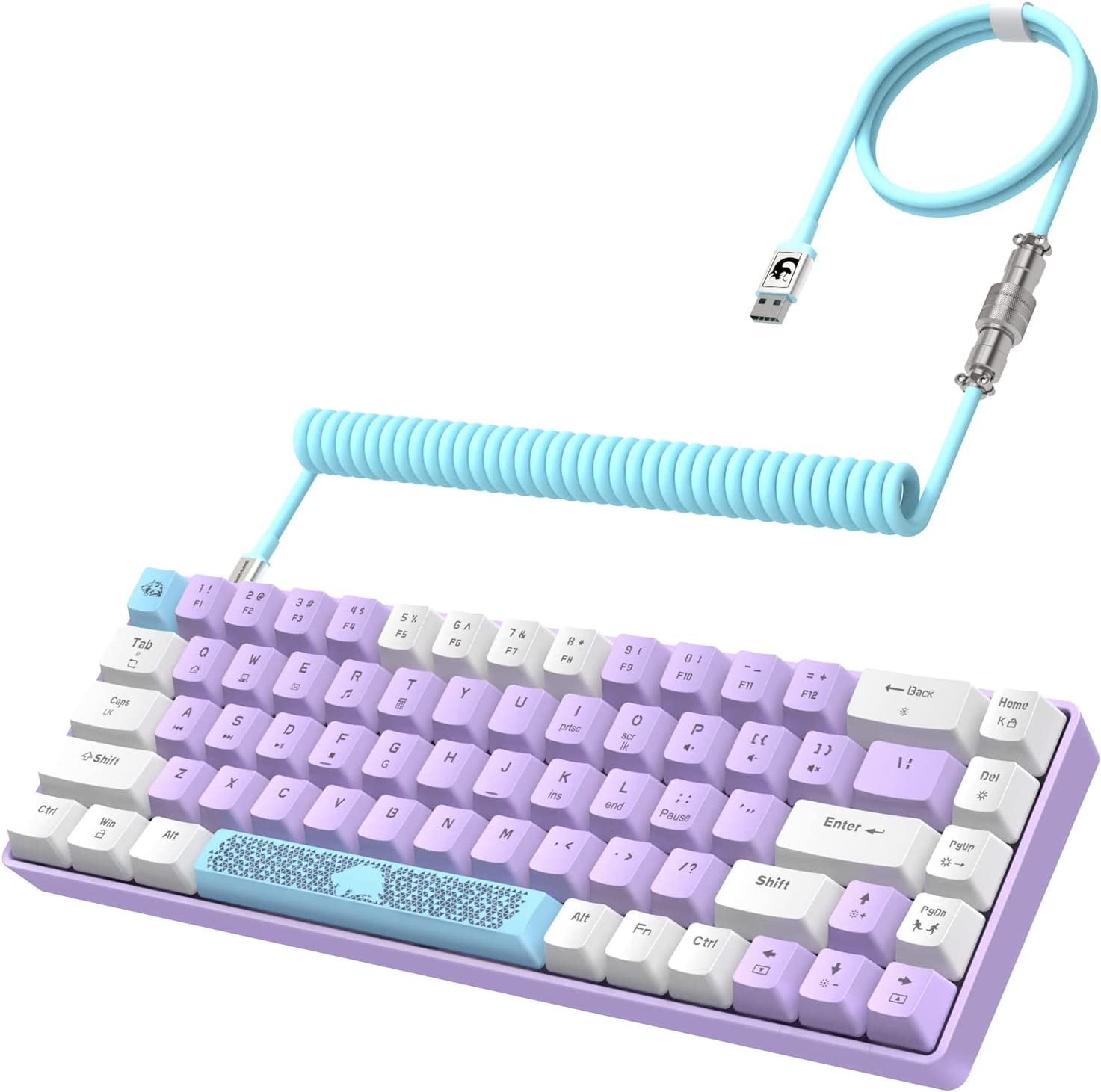 ZIYOULANG T8 USB Type C Gaming Keyboard with Coiled Cable, Purple: PC ...