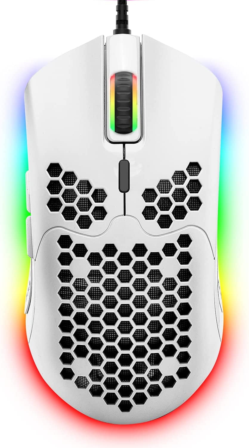 ZIYOULANG Wired Lightweight Gaming Mouse,6 RGB Backlit,6400DPI ...