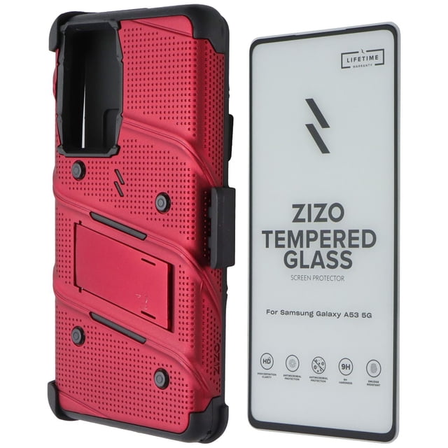 Zizo Bolt Series Case and Holster for Samsung Galaxy A53 5G - Red/Black ...