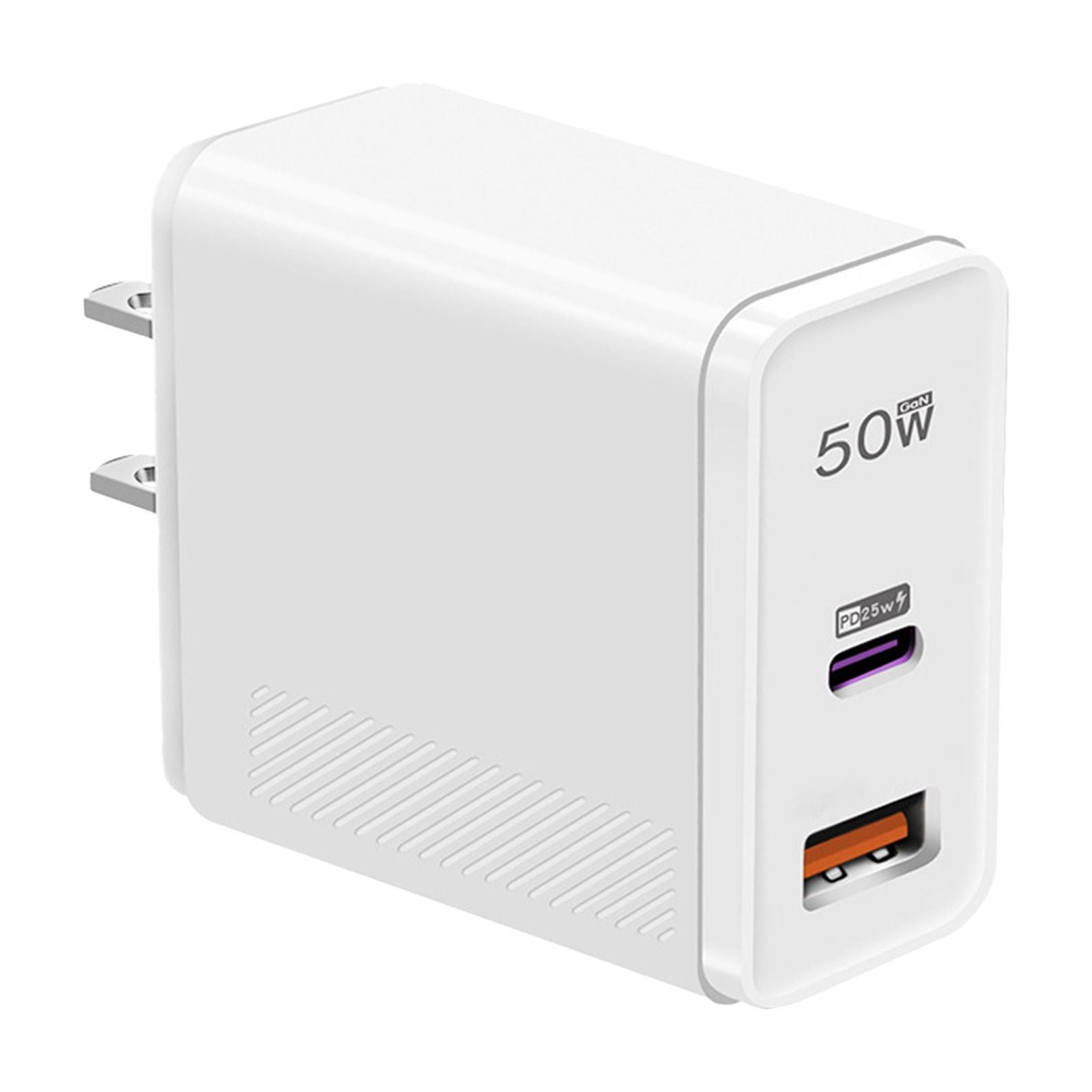 ZIZOCWA 50W Fast Charging USB+PD Dual Port USB C Wall Charger Travel PD ...
