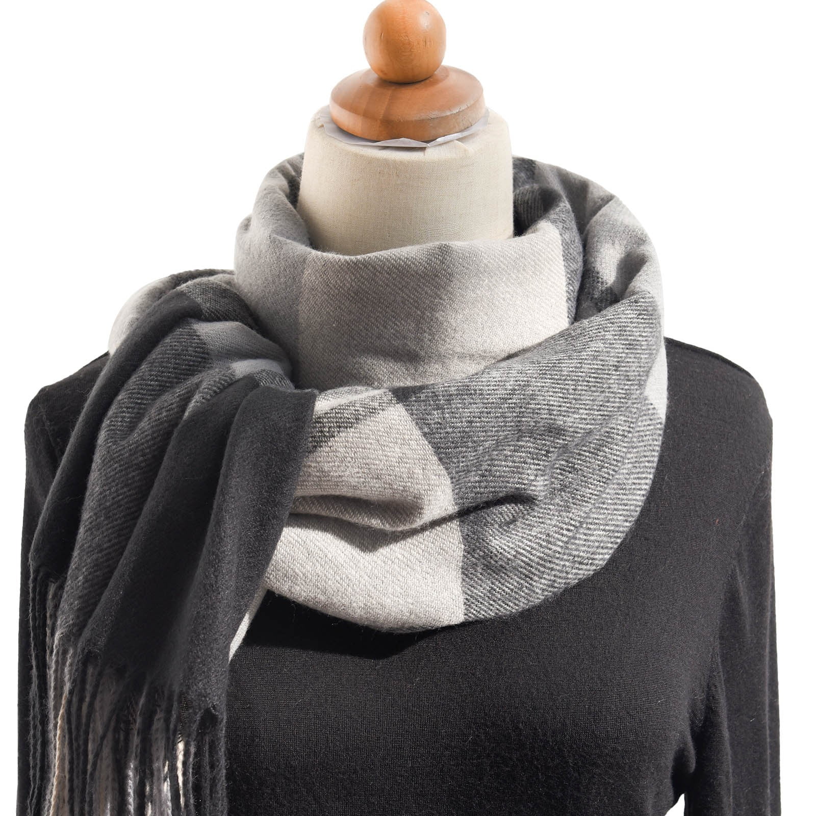 ZIZOCWA Women'S Large Soft Scarf 2023 Fall Winter Patchwork Color Plaid ...