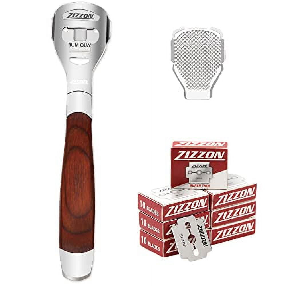 ZIZZON Foot Care Pedicure Callus Shaver Hard Skin Remover Wood Handle ...
