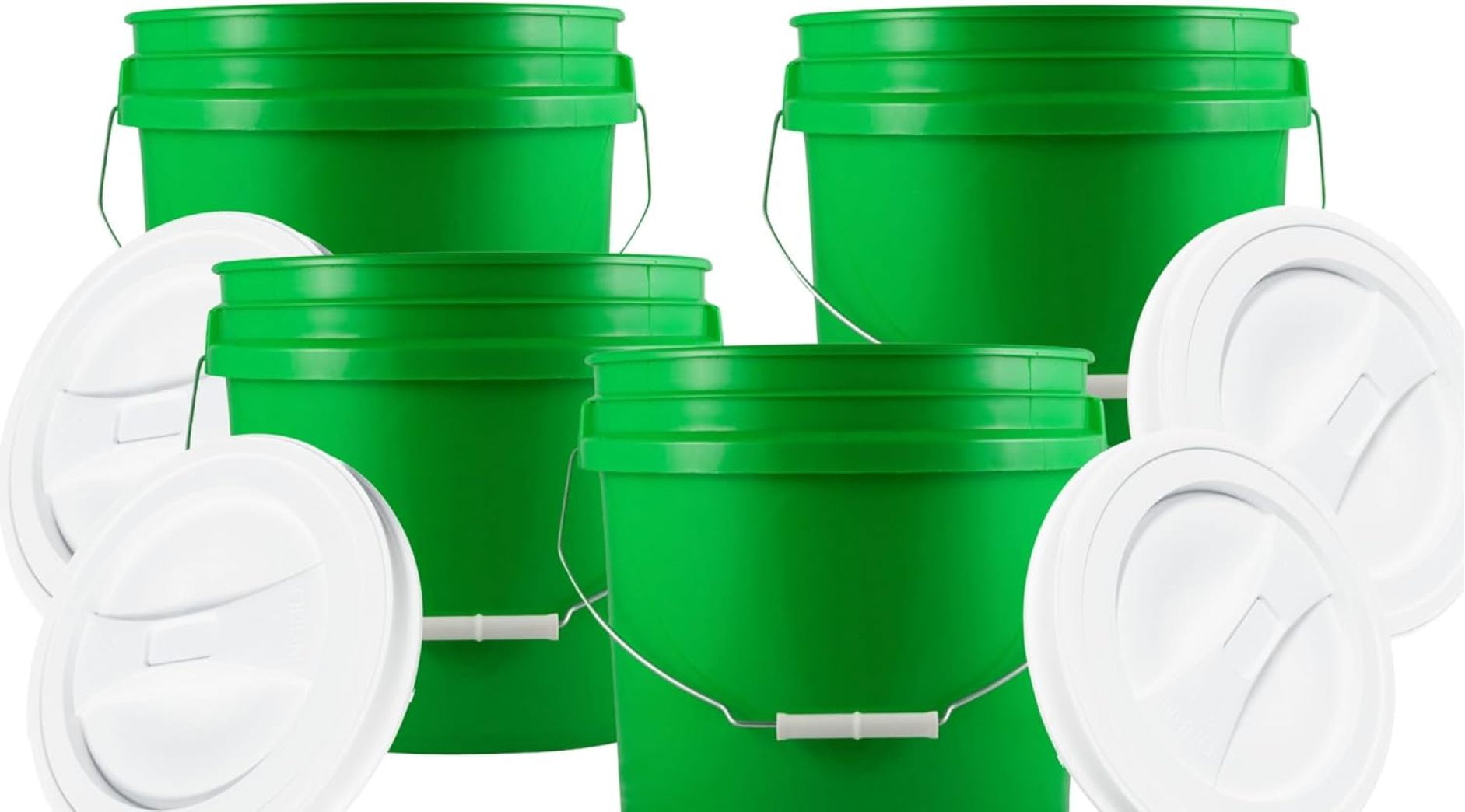 ZJBP 2 Gallon Green Buckets pails with Lids - Food Grade - BPA Free ...