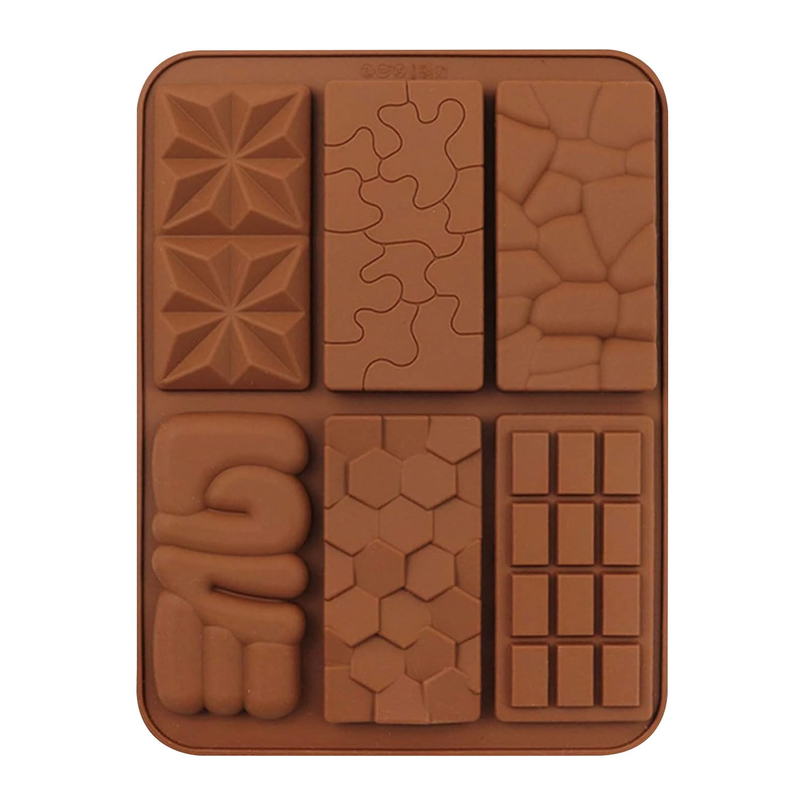 ZJDOAK 6 in 1 Silicone Break Apart Chocolate Bar Mold, Silicone Molds ...