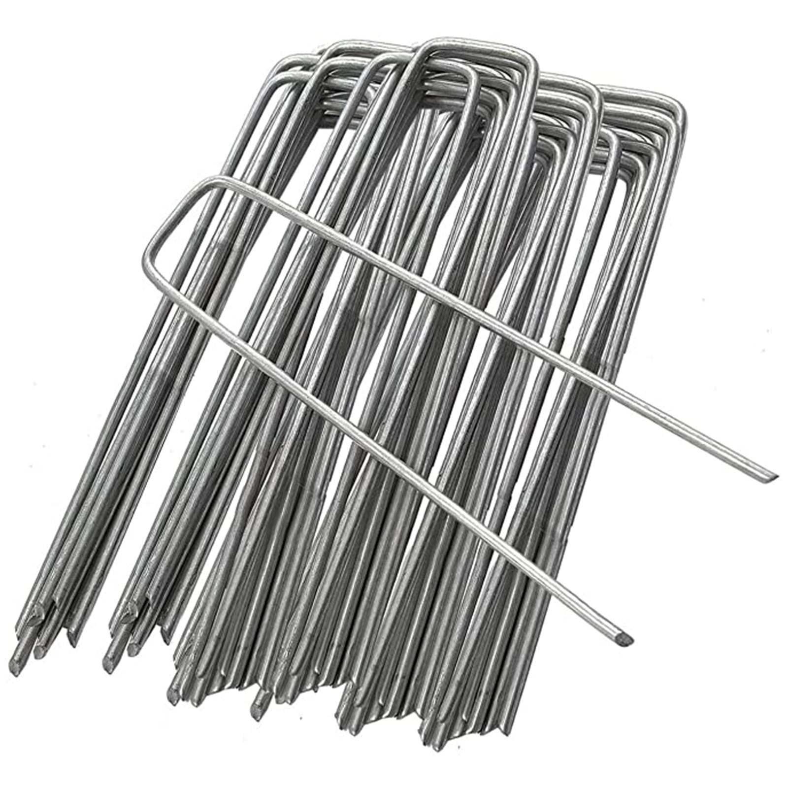 ZJDOAK 6-Inch Galvanized Ground Garden Grass Stakes Pins, Lawn ...