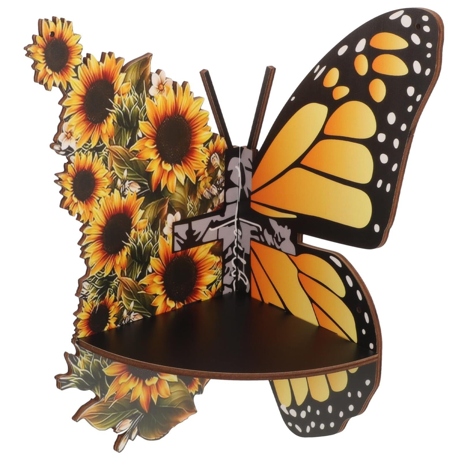 ZJDOAK Butterfly Floating Shelves for Wall Corner Shelf for Crystals ...