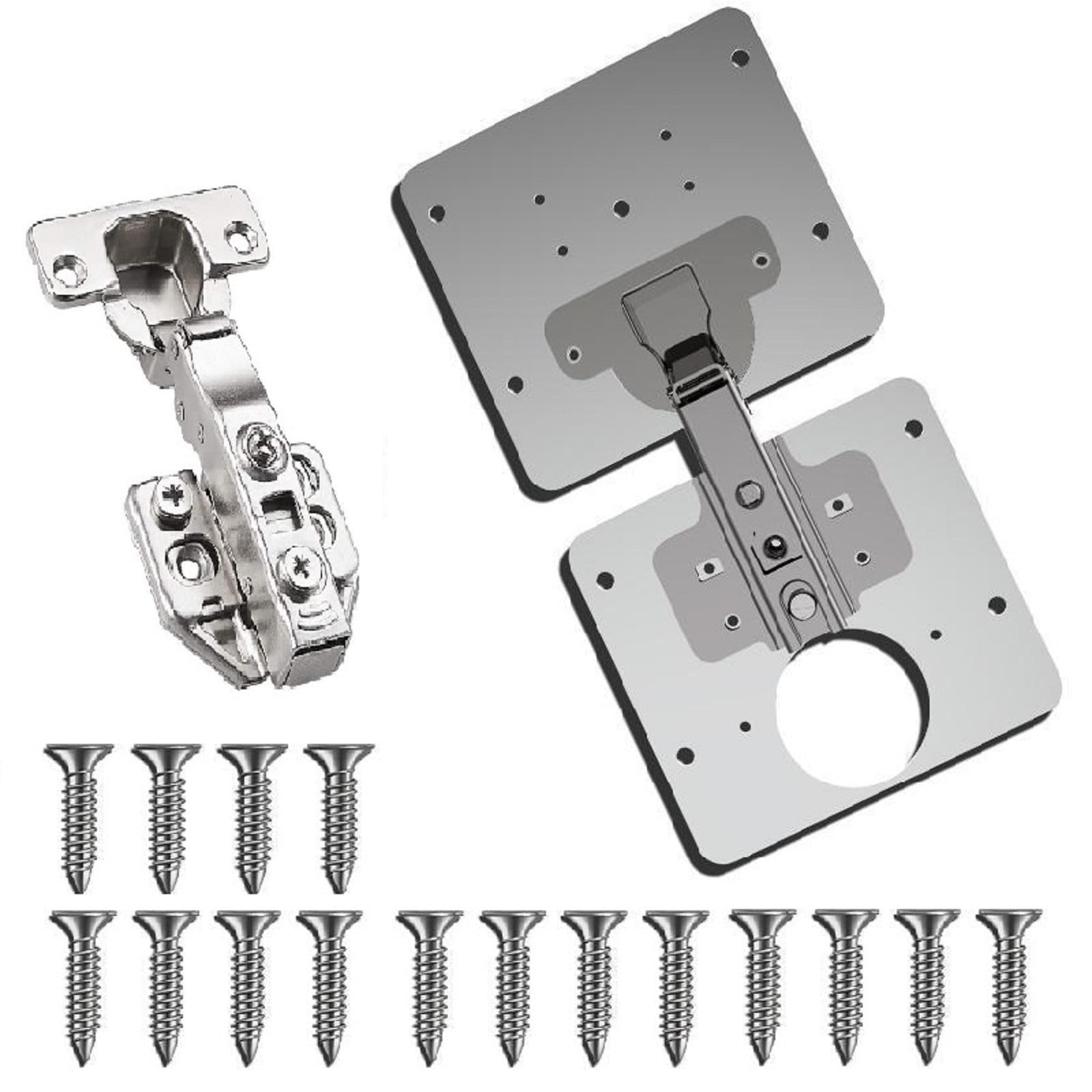 ZJDOAK Cabinet Hinge Repair Plate - Stainless Steel Hinge Repair Kit Plate for Cabinet - Hinge ...