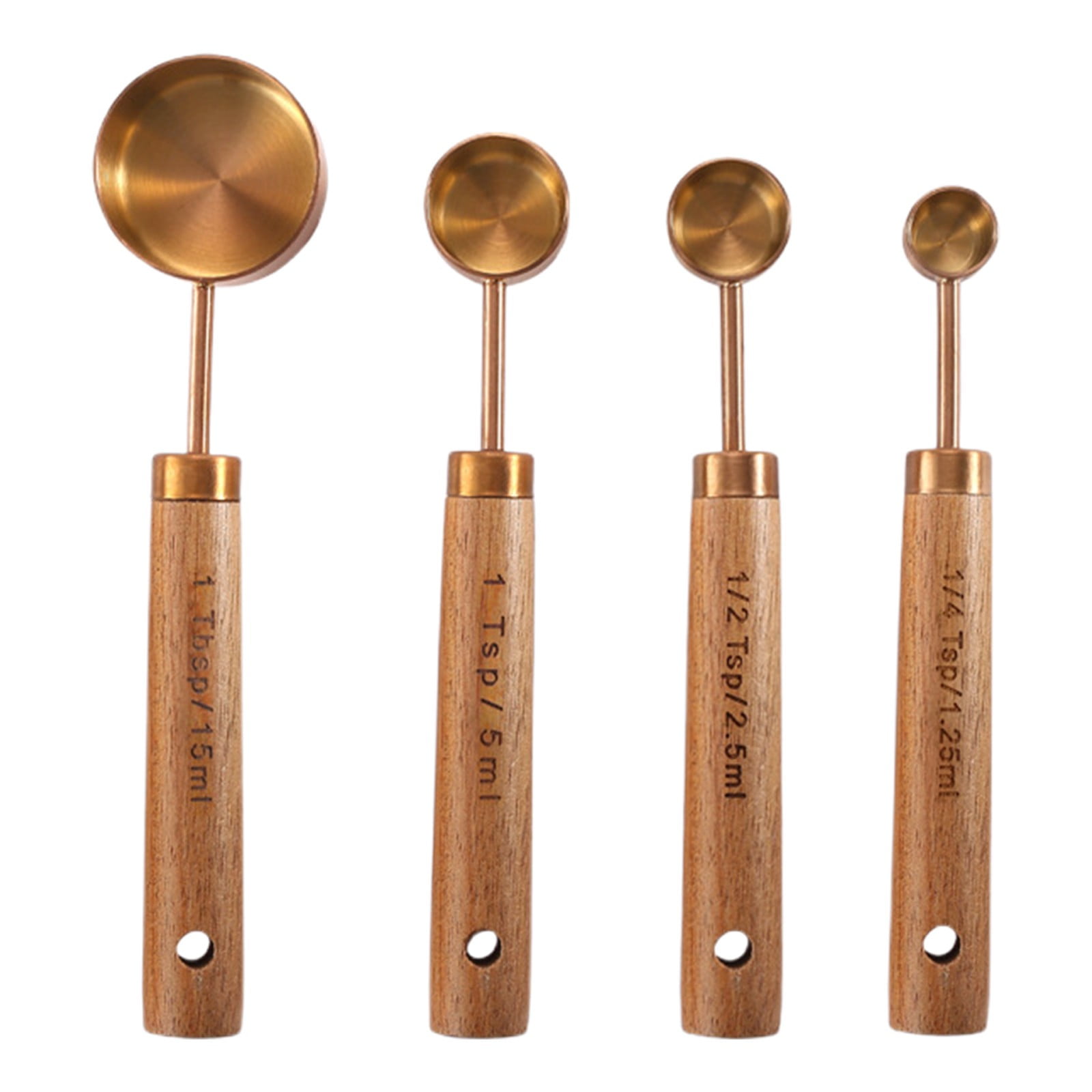 ZJDOAK Stainless Copper Measuring Spoons Set, Premium, Rust Proof ...