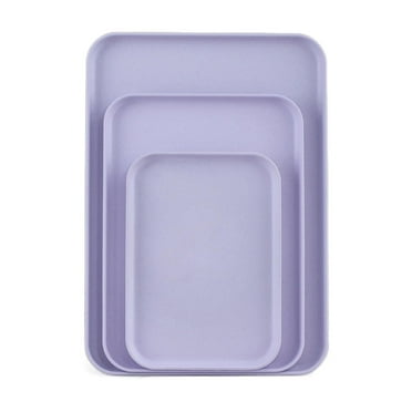 2 PCS Large Serving Tray with Handles, 16.2 x 11 Inches Rectangular ...