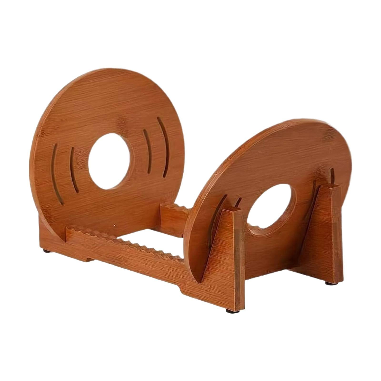 ZJDOAK Wooden Record Storage Holder Stand - Tabletop Vintage Music ...