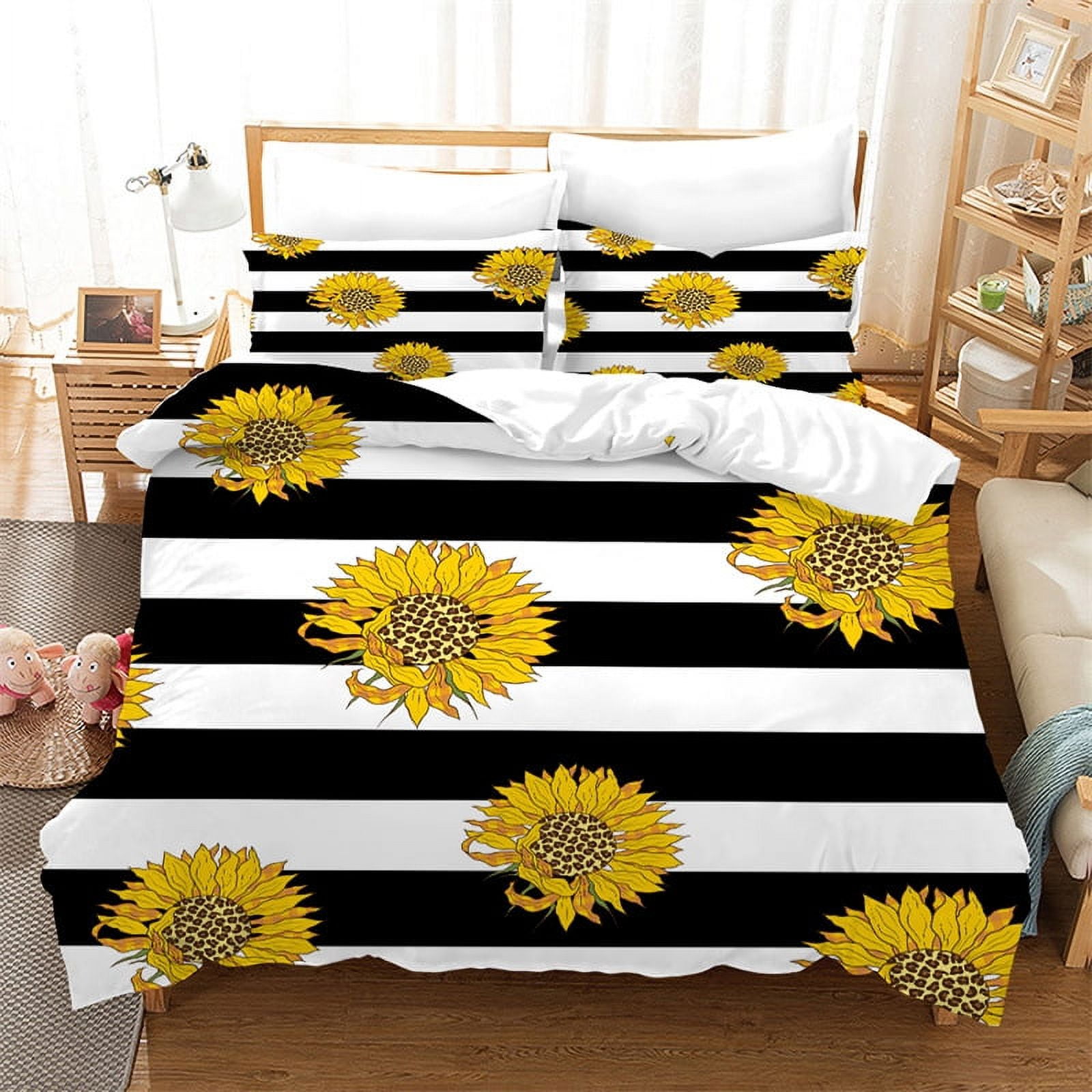 ZJEOQOQ Home Textiles Bedding Quilt Cover, 3D Flowers Print Duvet Cover ...