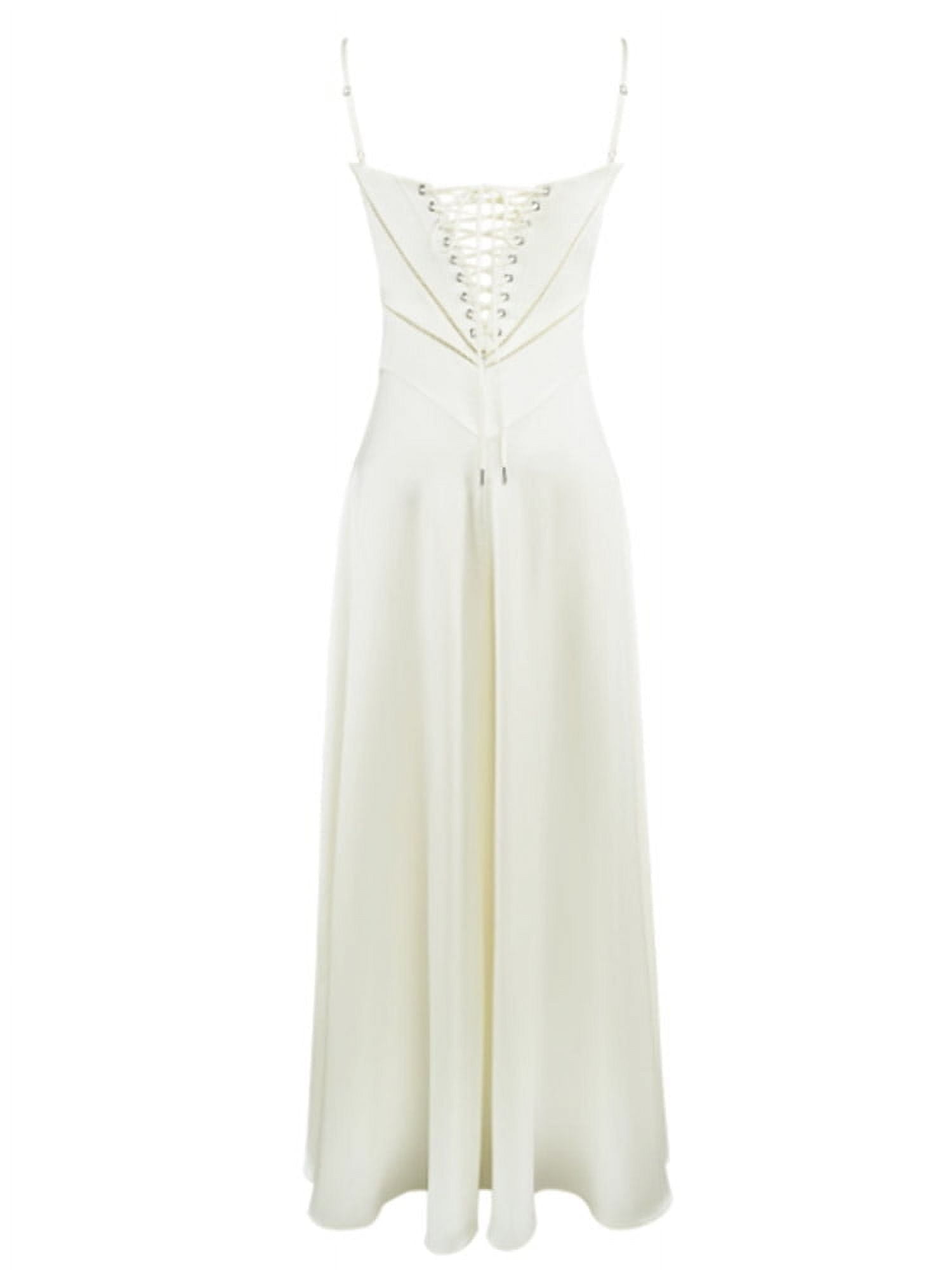 ZJHZJH Summer Stain Pleated Halter Long Dress Women's Chic Backless ...