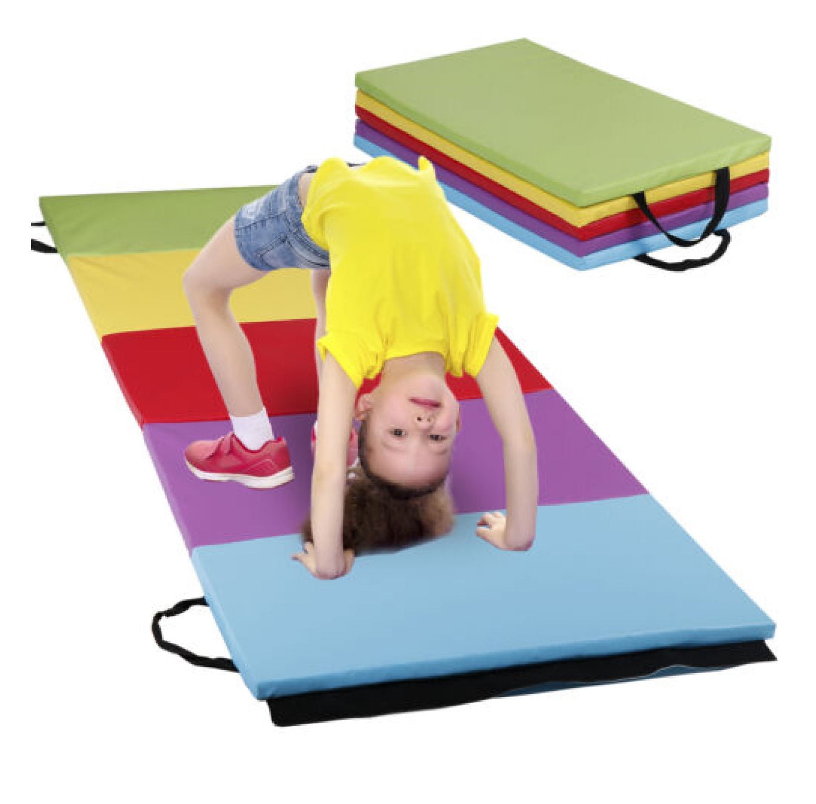 ZJINJIN-5 Colors Foldable Gymnastics Mat Exercise Workout Yoga Mat for ...
