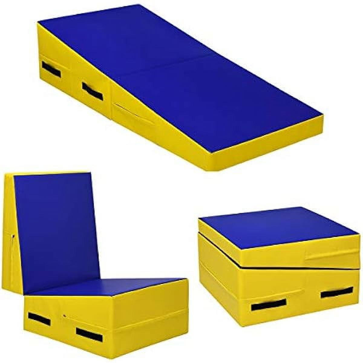 ZJINJIN Gymnastics Mat, Folding Incline Wedge Tumbling Mat, Cheese Mat ...