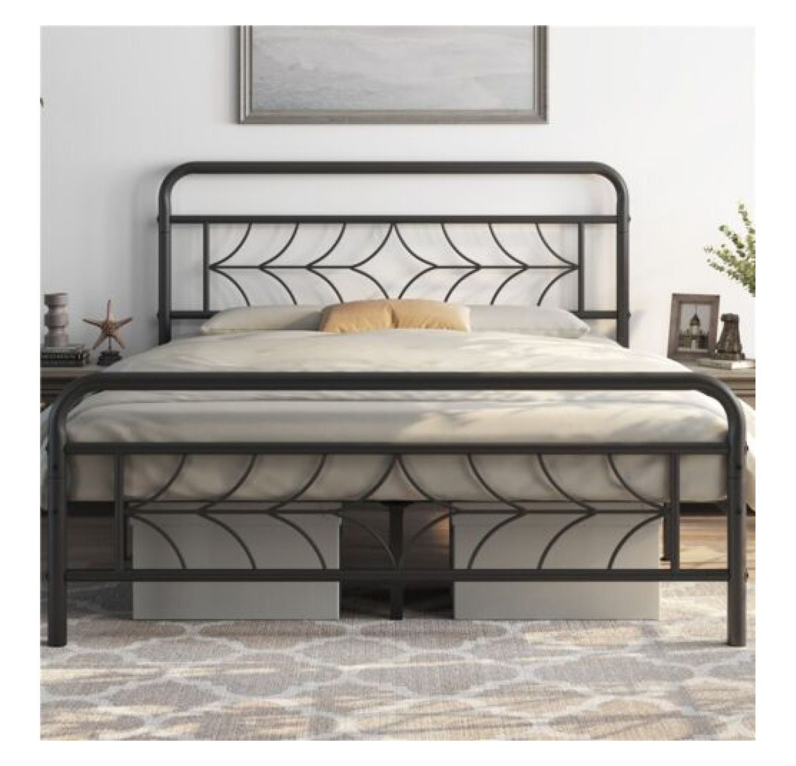 ZJINJIN Metal Bed Frame Platform Bed with Sparkling Star-Inspired ...