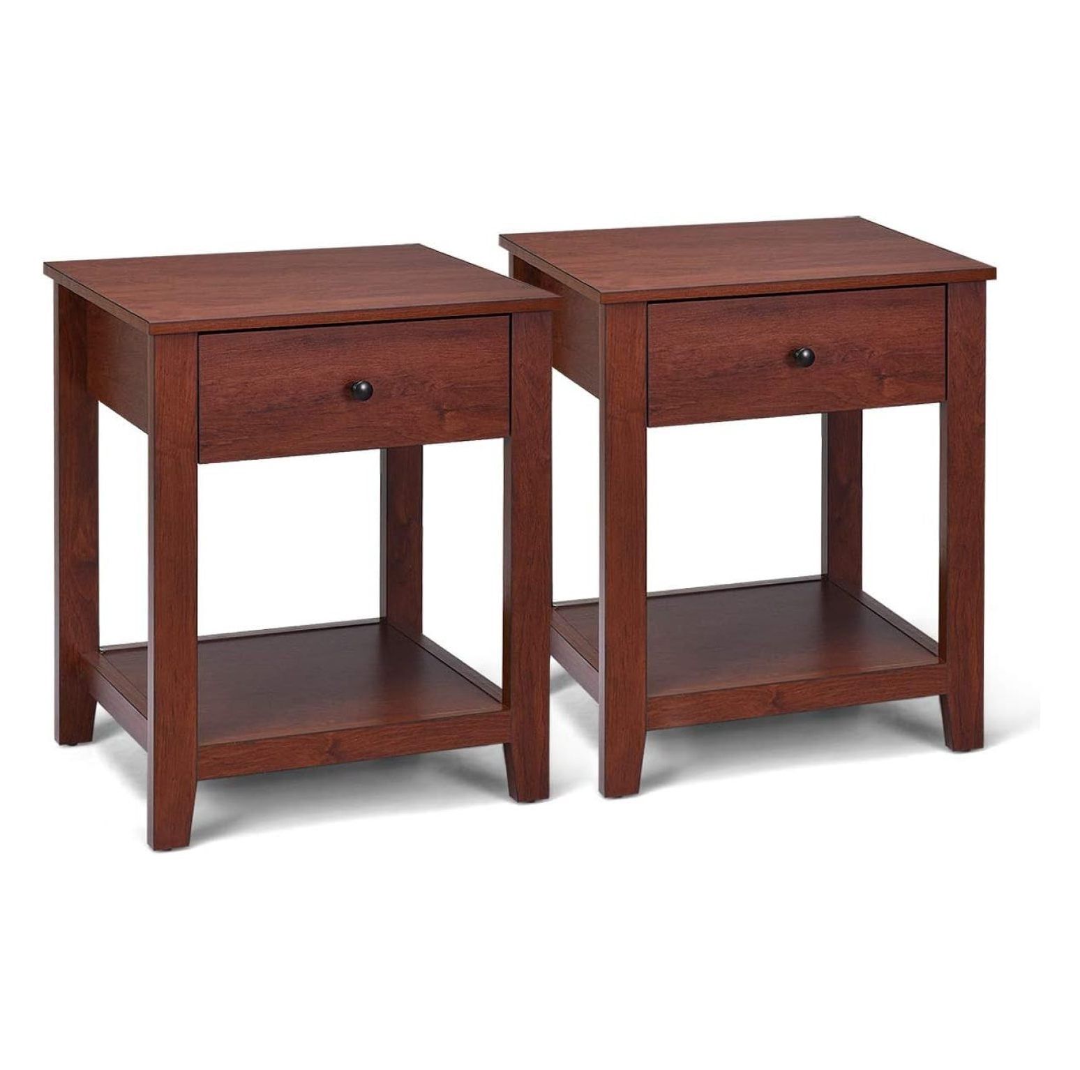 ZJINJIN Set of 2 Night Stand End Side Table Bedside Sofa Accent Table w ...