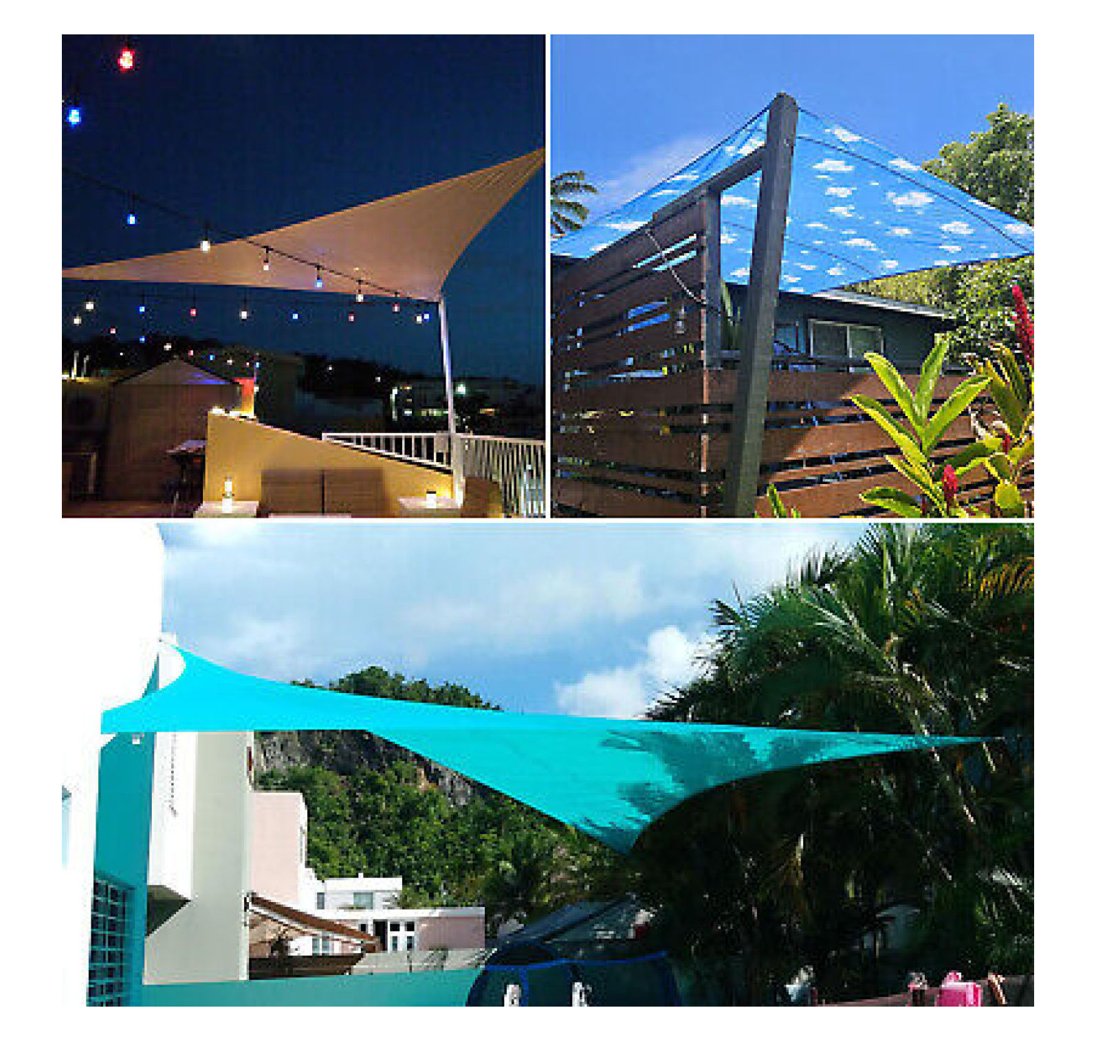 ZJINJIN Straight Edge Sun Shade Sail Garden Awning Canopy UV Cover ...