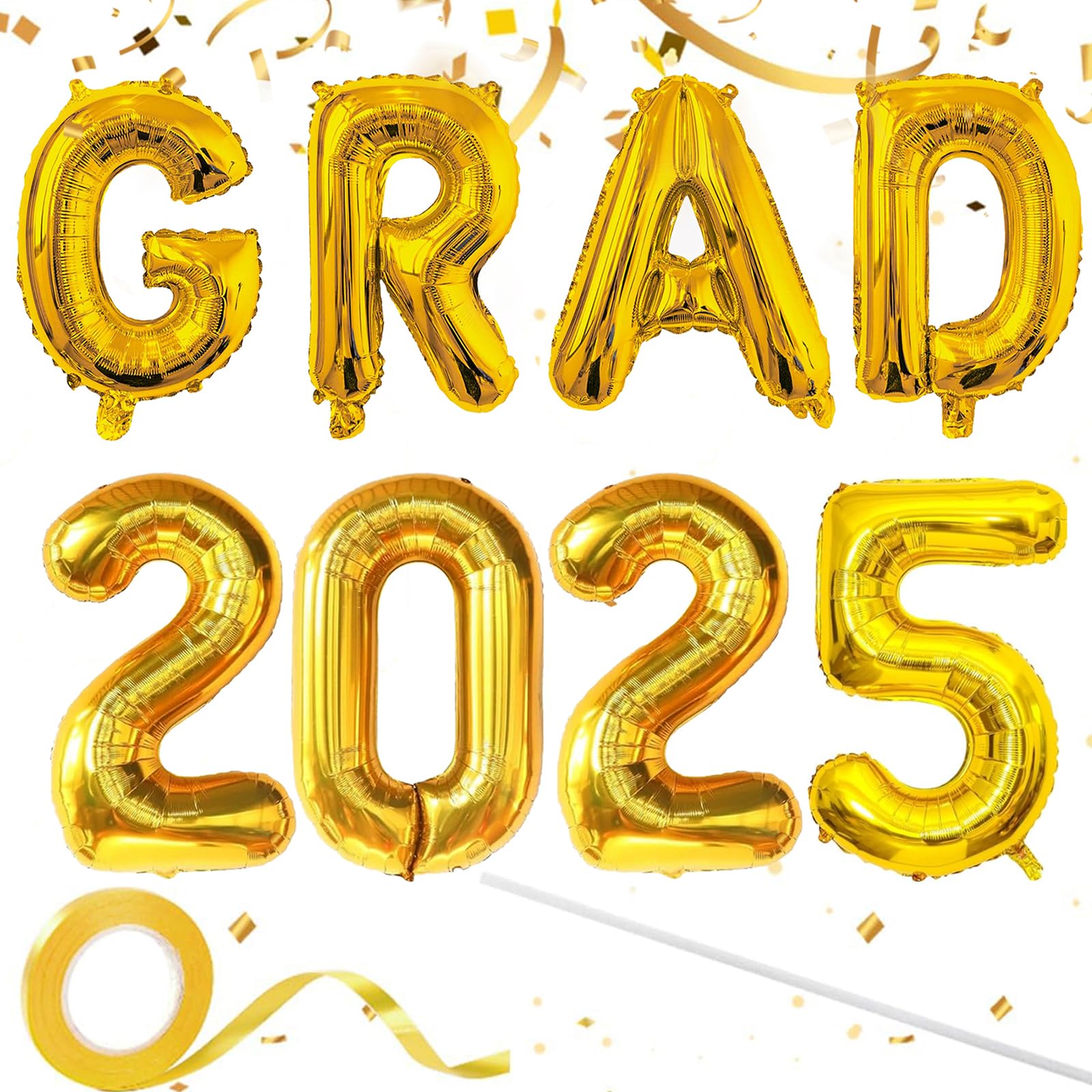 ZJJZOAA 2025 Graduation Balloons IFF17 Set,32 Inch 2025 Gold Number ...