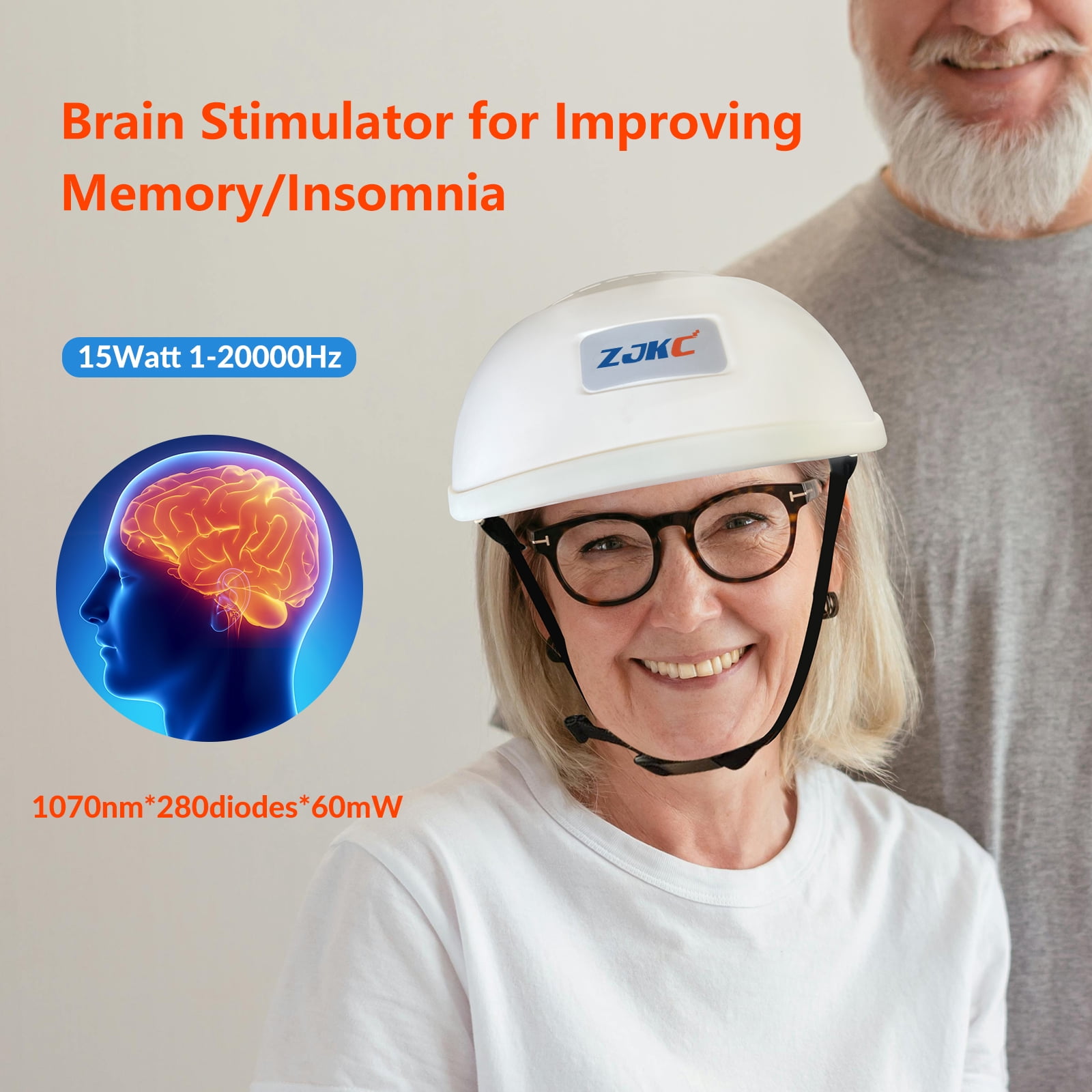 ZJKC 28W Infrared 1070nm Light Therapy Helmet for Stroke Recovery and Brain Neurofeedback ...
