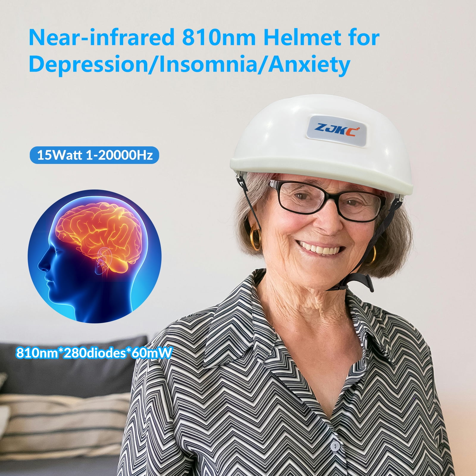 ZJKC 810nm LED Helmet, Infrared Light Therapy for Cognitive Health and Brain Support - Walmart.com