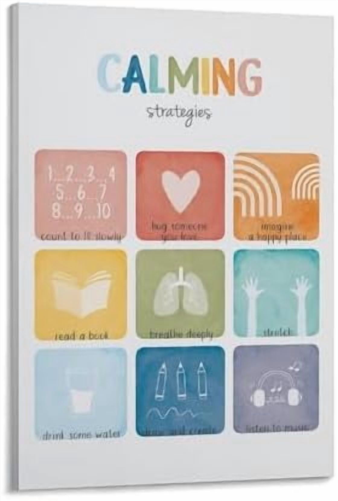 ZJLAMZ Therapy Poster, Calming Strategies Print, Therapy Office Decor ...