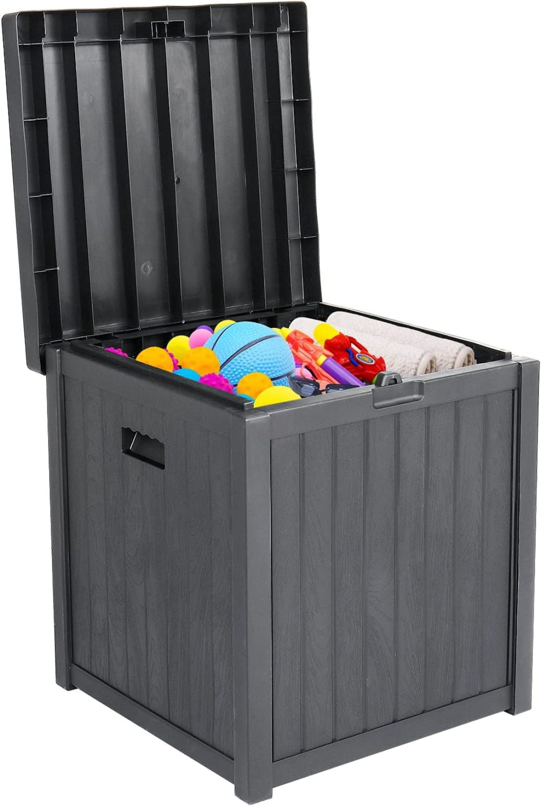 ZJLF 51 Gallon Resin Deck Storage Box, Waterproof Outdoor Garden Deck ...