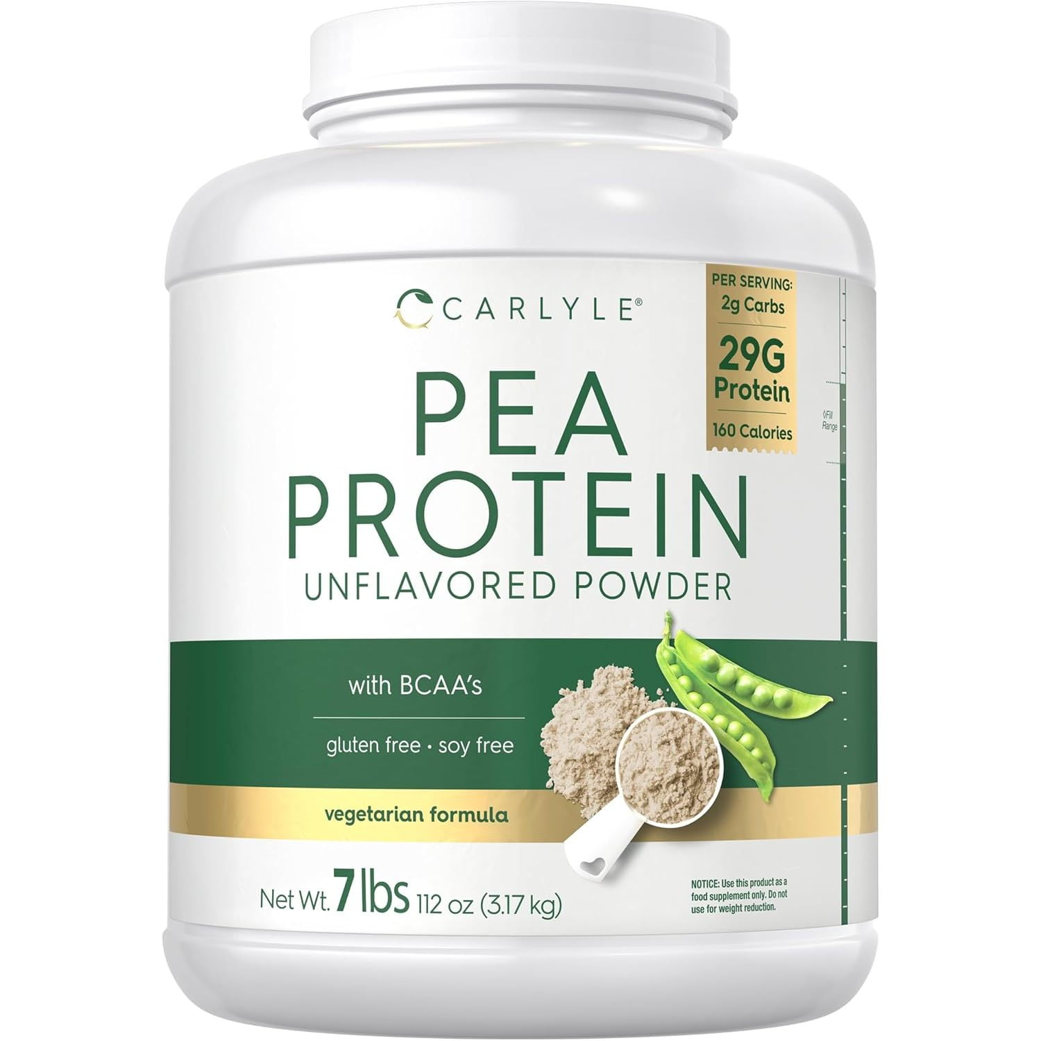 ZJMF Pea Protein Powder | 7lb | Unflavored | 29G Protein | with BCAA'S | Non-GMO, Gluten, and ...