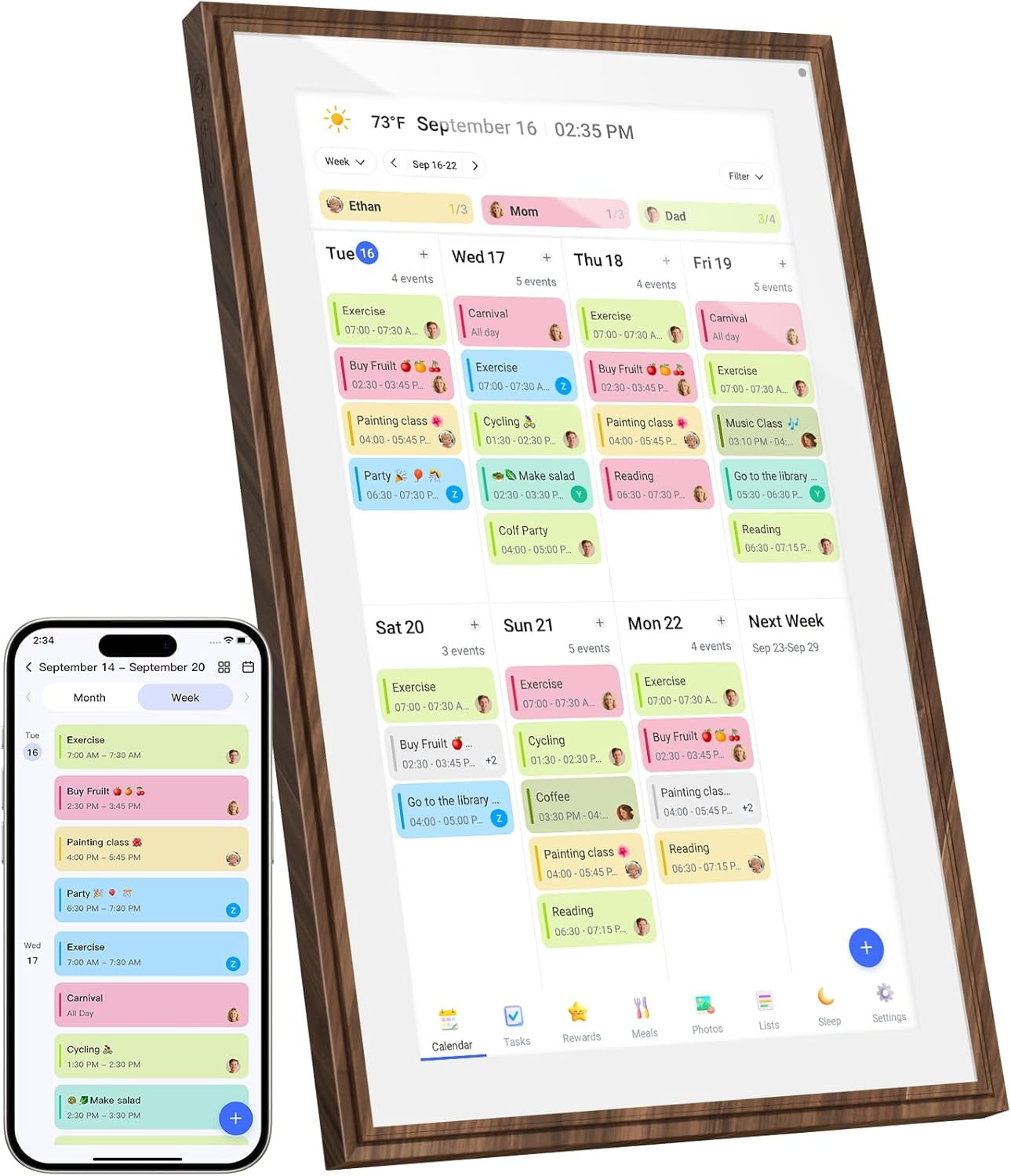 ZJQYDS 21.5 Inch Digital Calendar Chore Chart with Touchscreen - Full ...