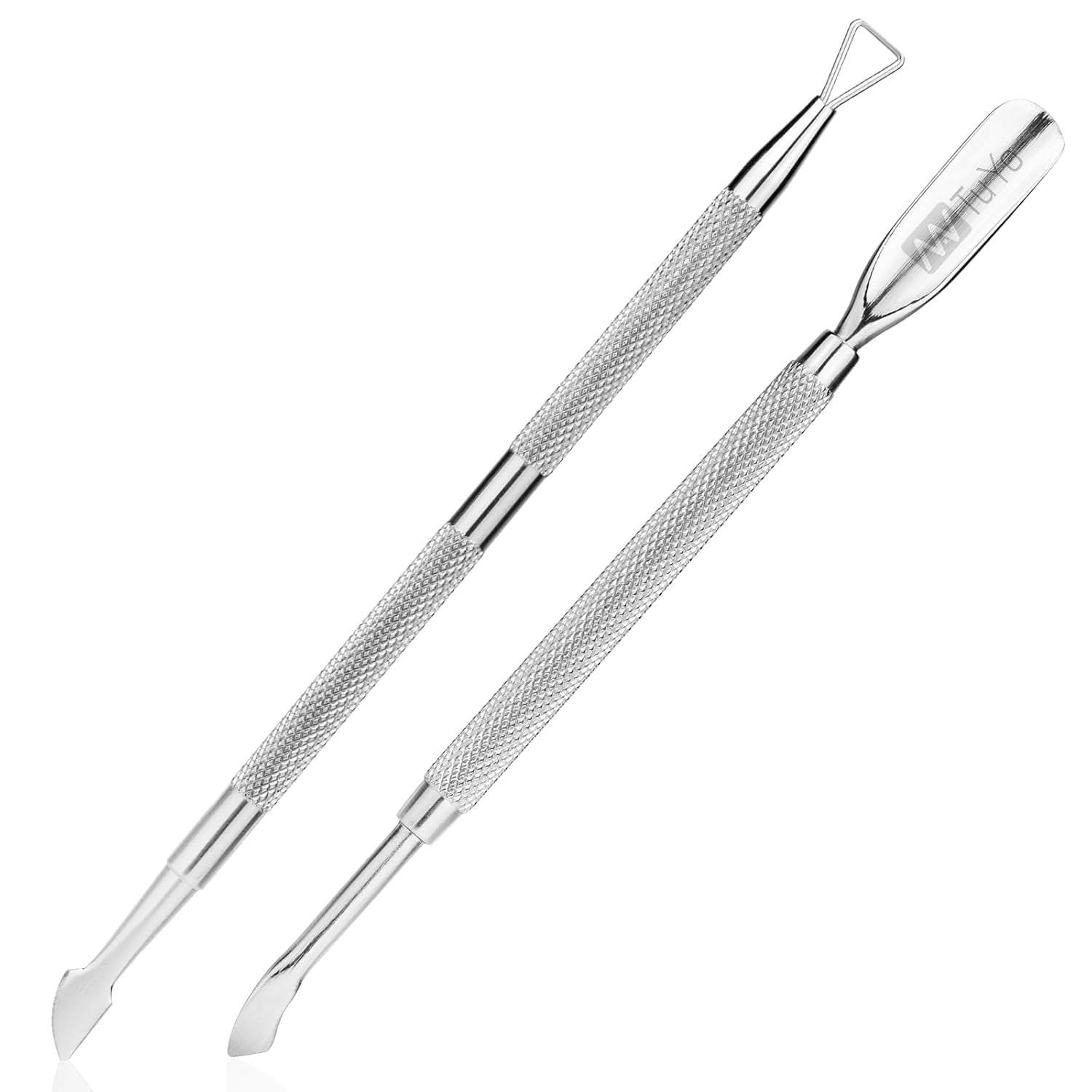 ZJQYDS 2PCS Cuticle Pusher and Cutter Set, Triangle Cuticle Nail Pusher ...