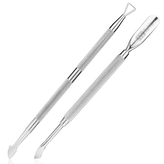 ZJQYDS 2PCS Cuticle Pusher and Cutter Set, Triangle Cuticle Nail Pusher ...
