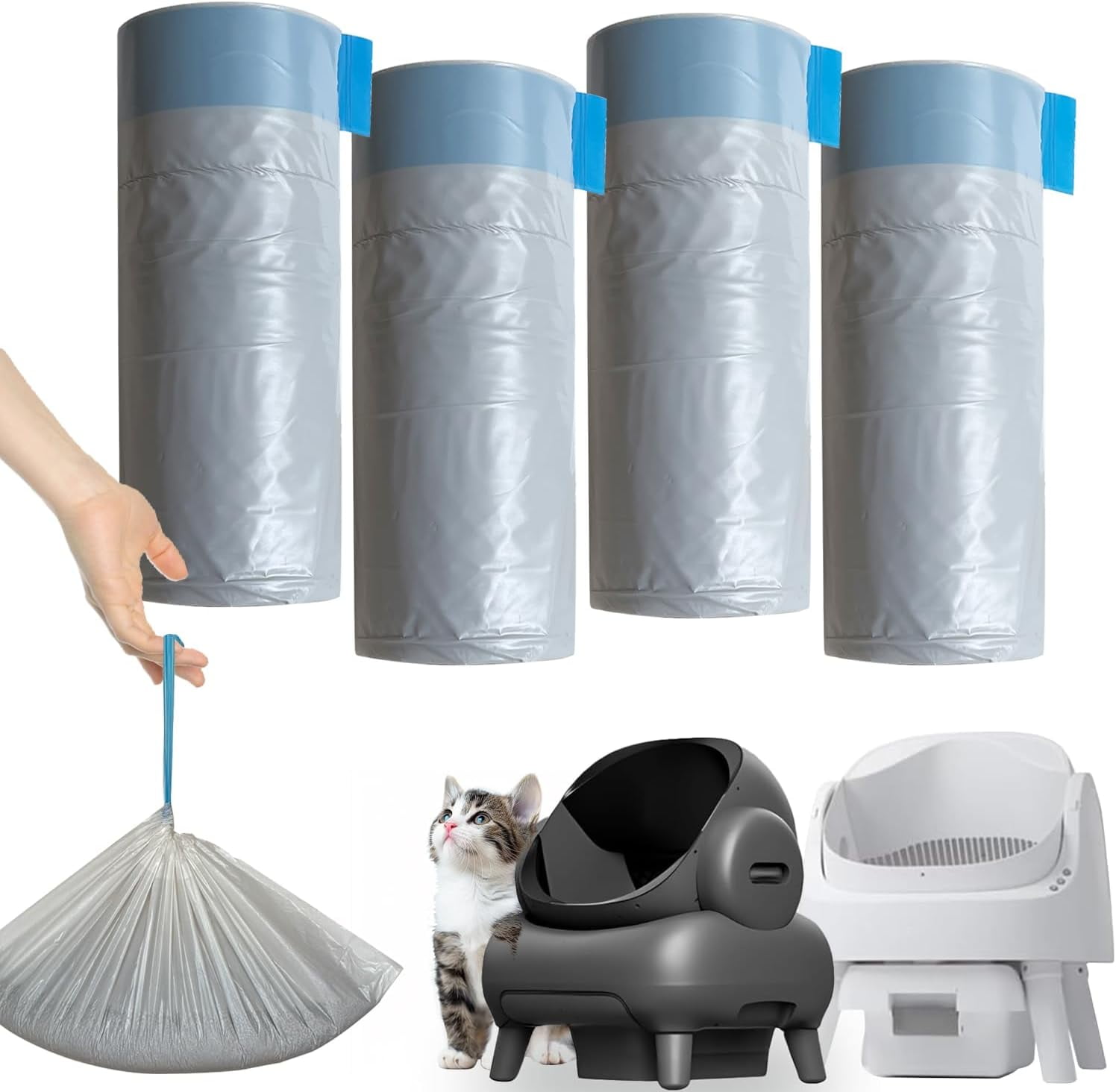 ZJQYDS 80 Count Litter Bags Compatible with and Pet Pivot 11 Open-Top ...