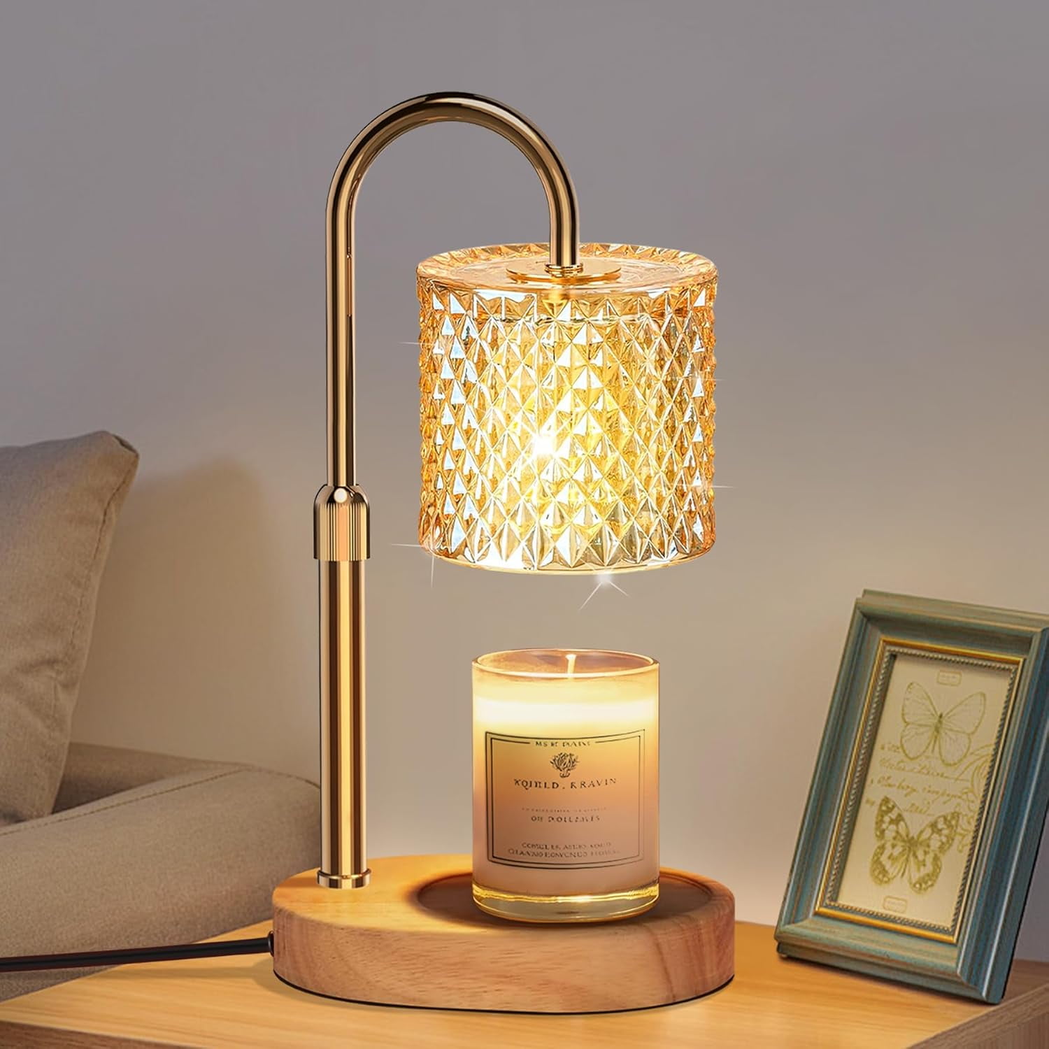 ZJQYDS Candle Warmer Lamp with Timer Dimmer Adjustable Height for New ...
