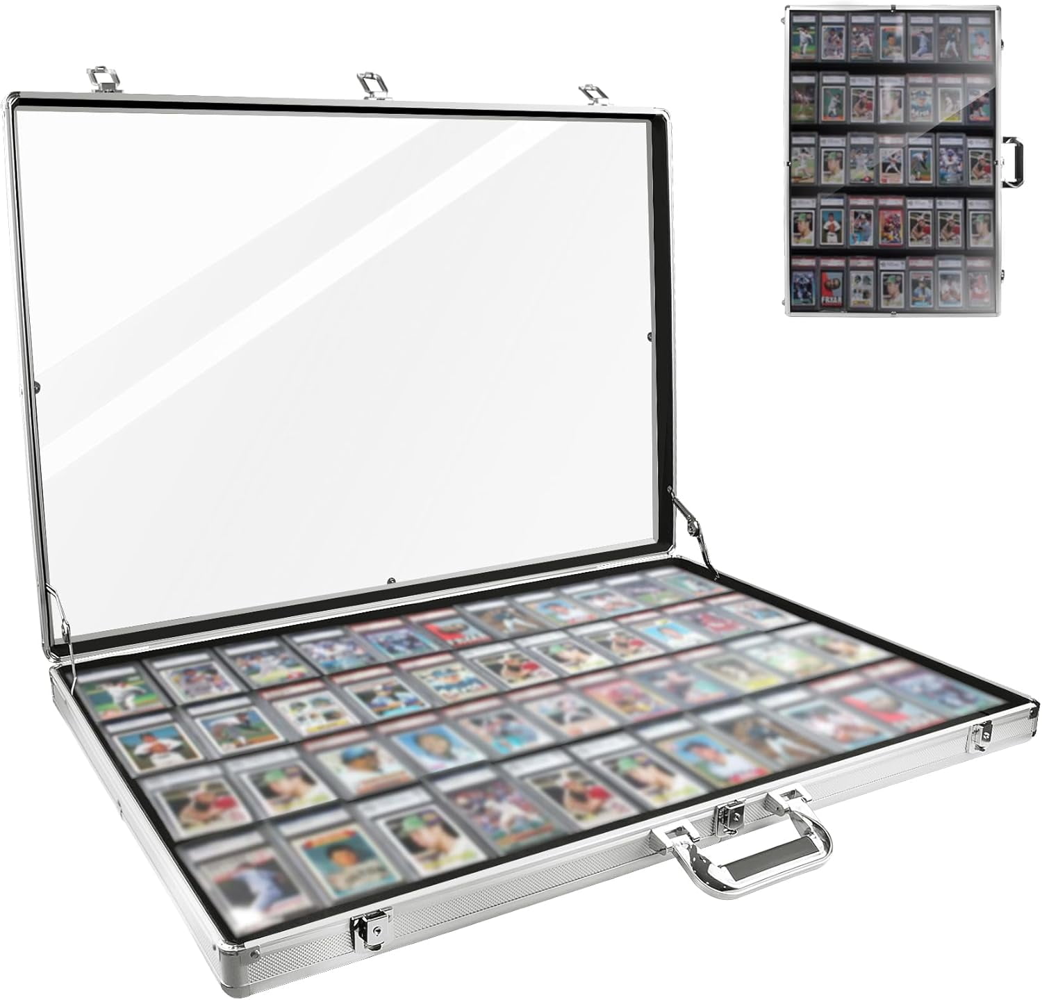 ZJQYDS Card Show Display Case Large Aluminum, Trading Card Display Case ...