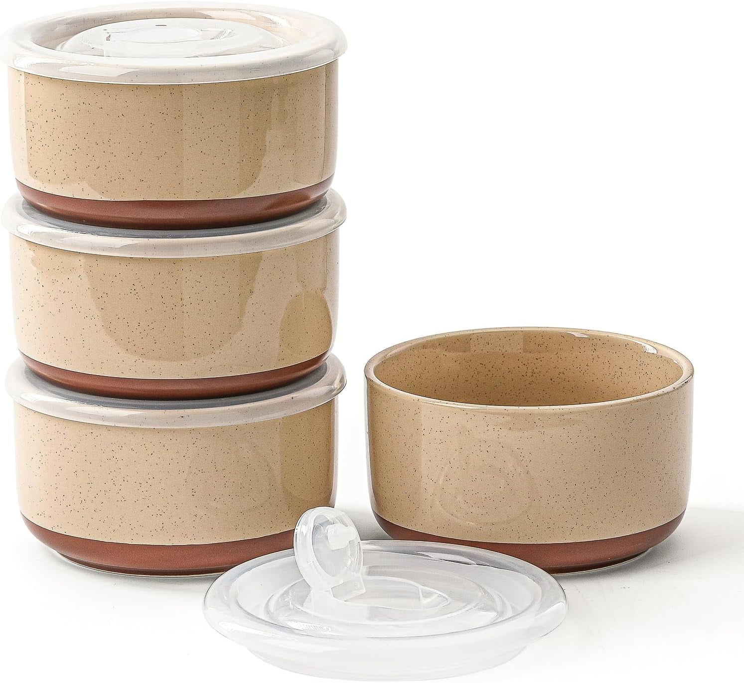 ZJQYDS Ceramic Bowl with Lid: 20 oz Microwave Safe Porcelain Soup ...