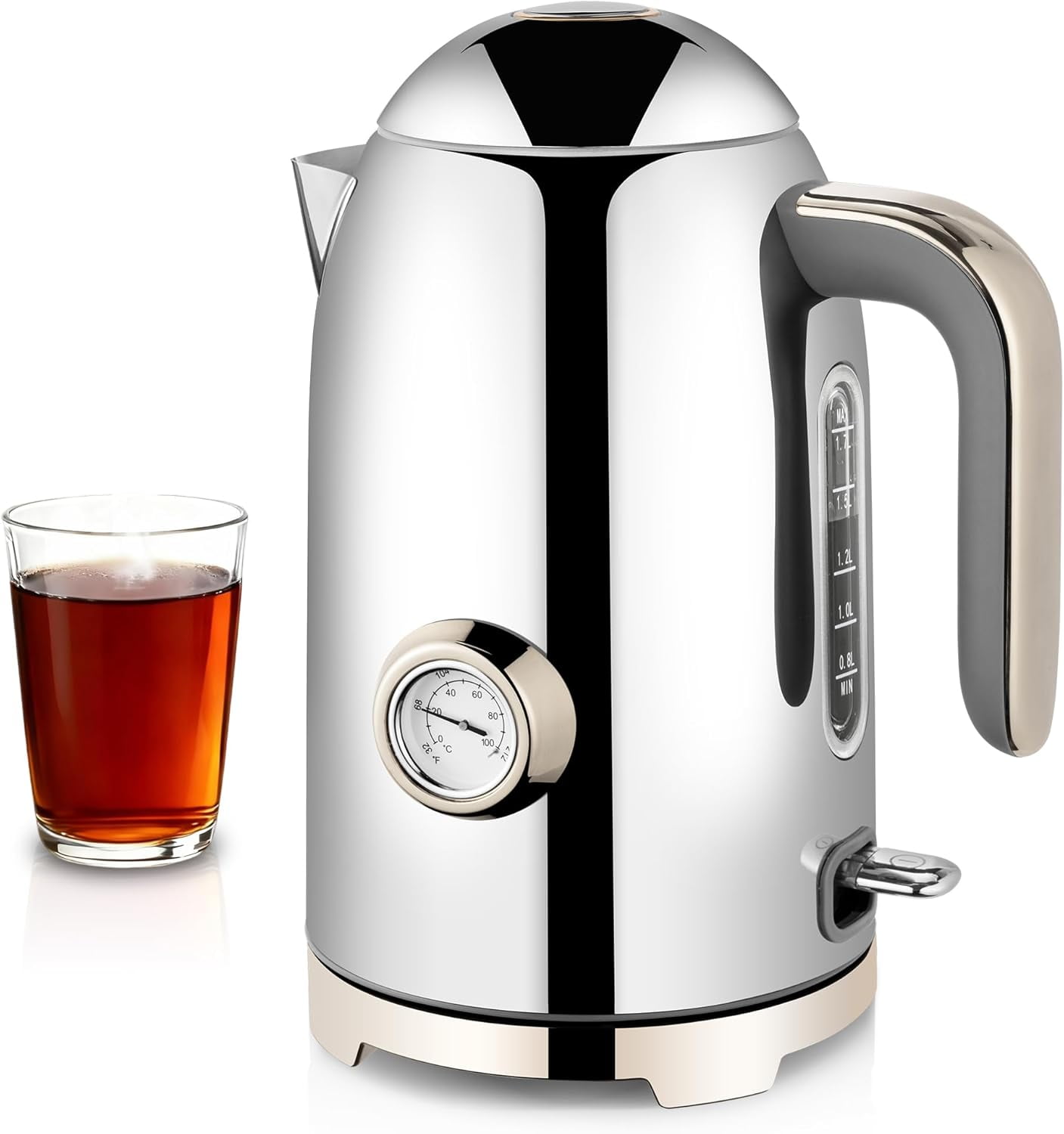 ZJQYDS Electric Kettle - 57oz Hot Tea Water Boiler with Thermometer ...