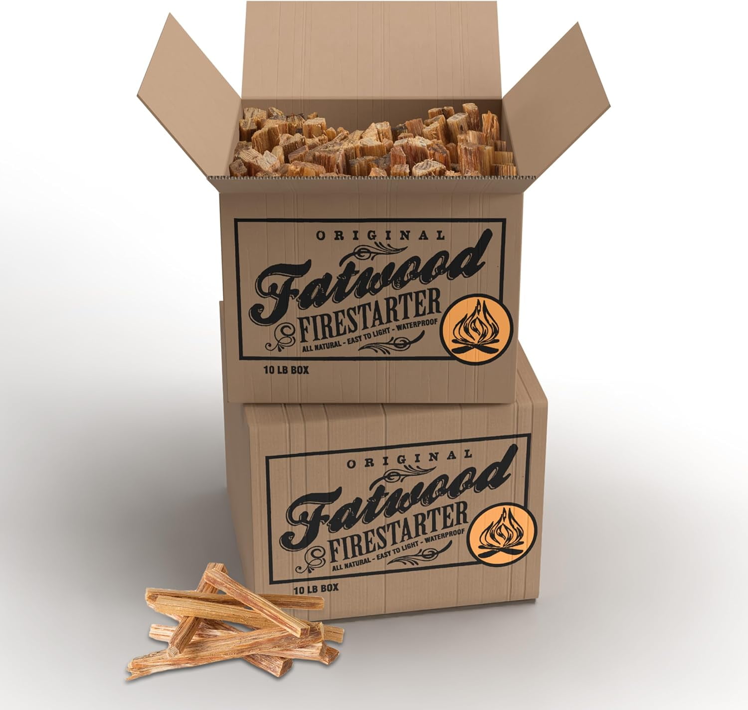 ZJQYDS Fire Starter Sticks 10-lb Box 2-Pack - Indoor or Outdoor All ...