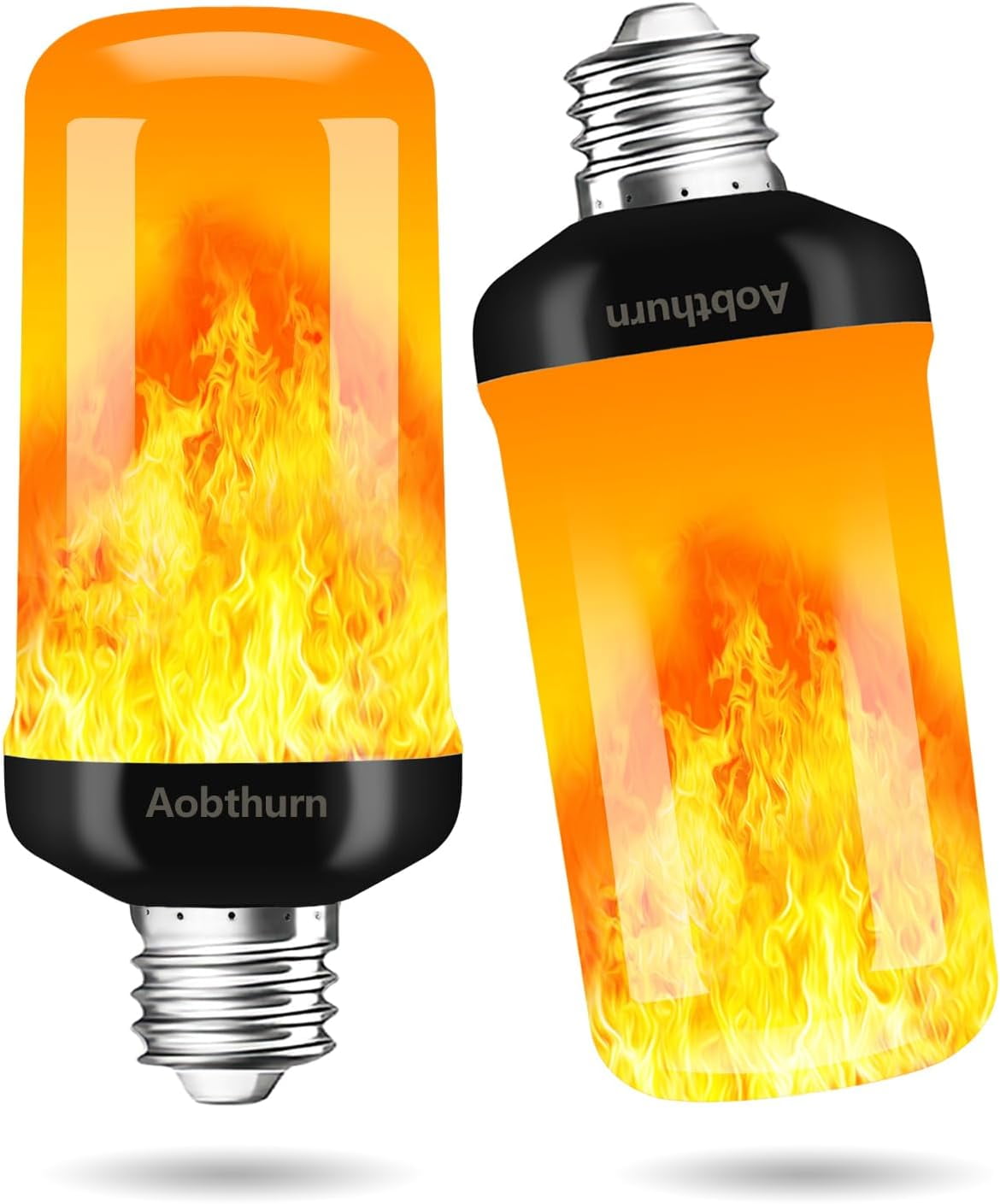 ZJQYDS Flame Light Bulbs, 4 Modes LED Flame Effect Light Bulb, E26 Base ...