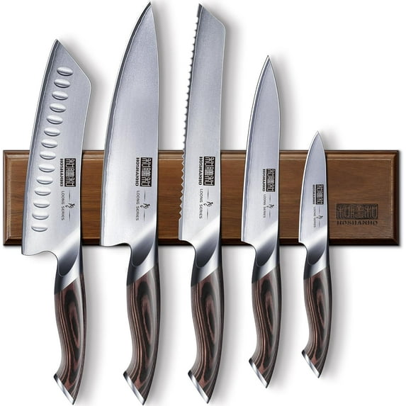 ZJQYDS Knife Set with Magnetic Knife Holder, 6 Pieces Japanese High ...