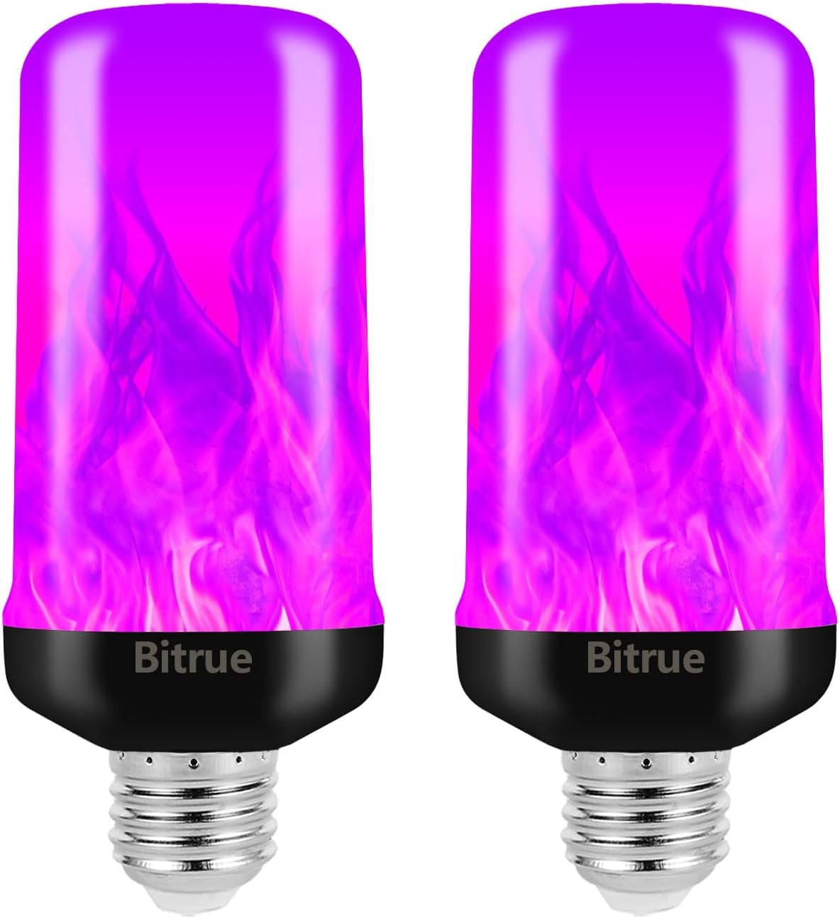 ZJQYDS LED Flame Bulbs, 4 Modes Purple Flame Effect Light Bulbs, E26 ...