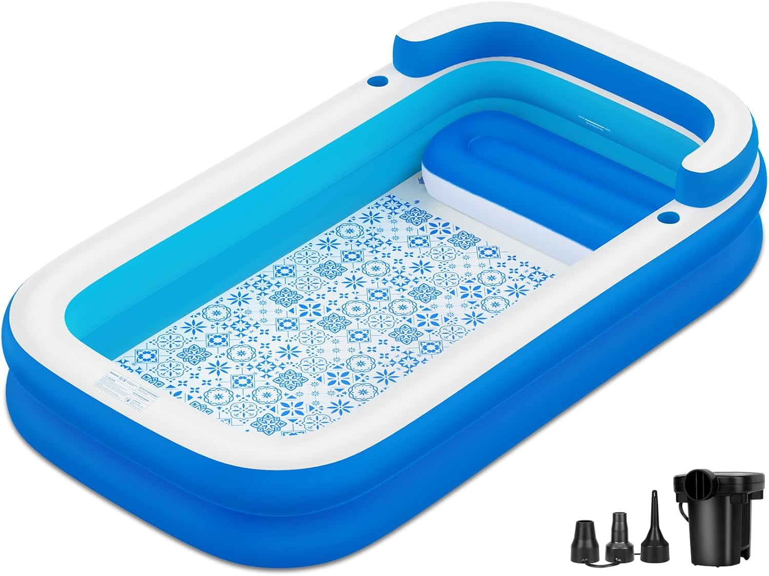 ZJQYDS Large Inflatable Swimming Pool, 120" X 85" X 26" Oversized ...