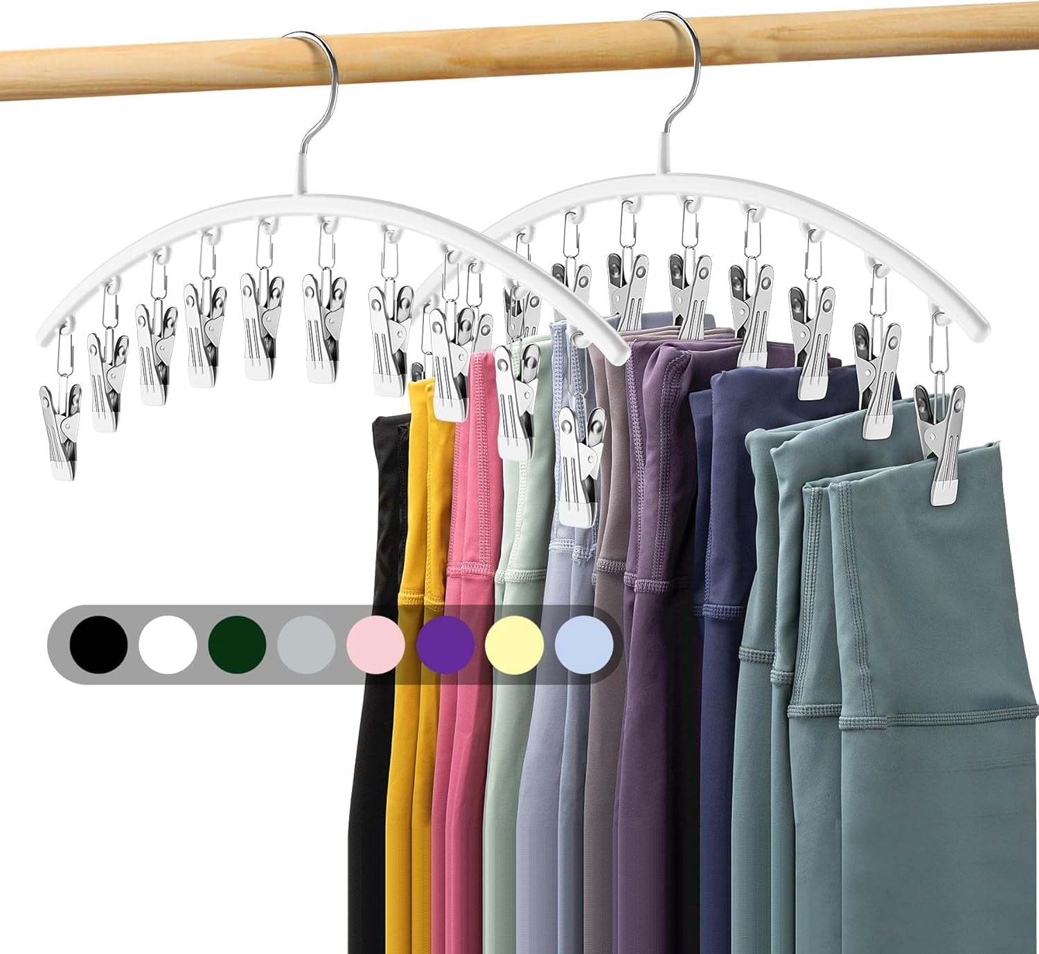 ZJQYDS Legging Organizer for Closet, Metal Yoga Pants Hanger w/Rubber ...