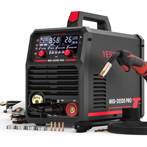 ZJQYDS MIG-205DS PRO MIG Welder, 200Amp 110/220V Dual Voltage MIG ...