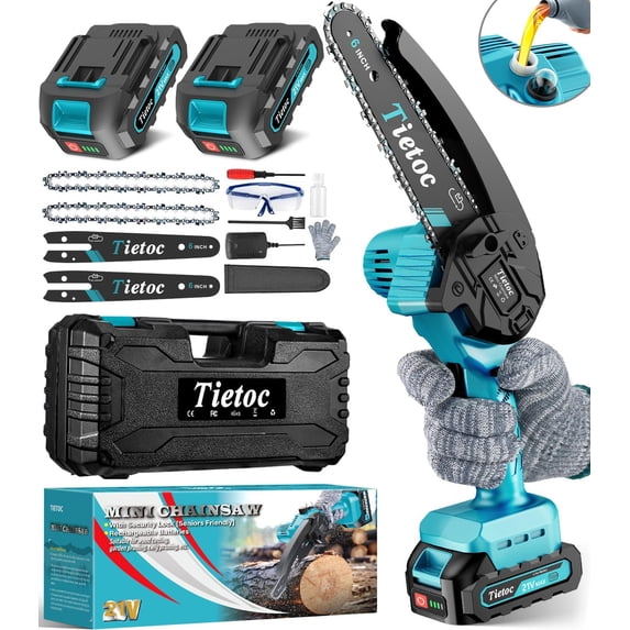 ZJQYDS Mini Chainsaw 6 Inch Cordless, Portable Electric Chain Saw Small ...