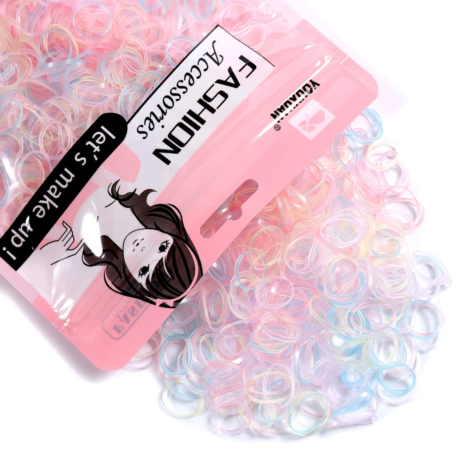 ZJQYDS Mini Hair Elastics for Girls Transparent Rubber Bands, 1000 PCS ...