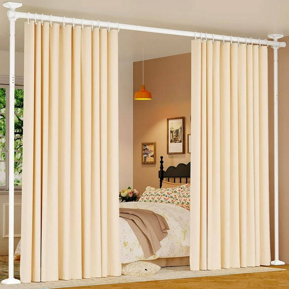 ZJQYDS Room Divider for Room Separation, Tension Curtain Rods No ...