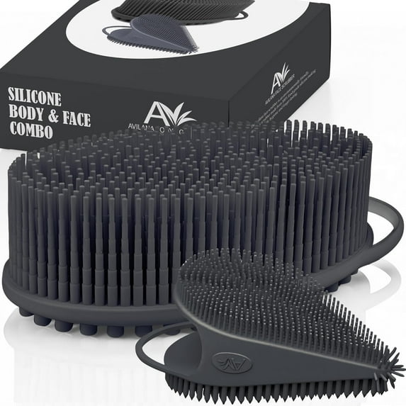 ZJQYDS Silicone Body Scrubber – Gentle Shower Brush & Loofah ...