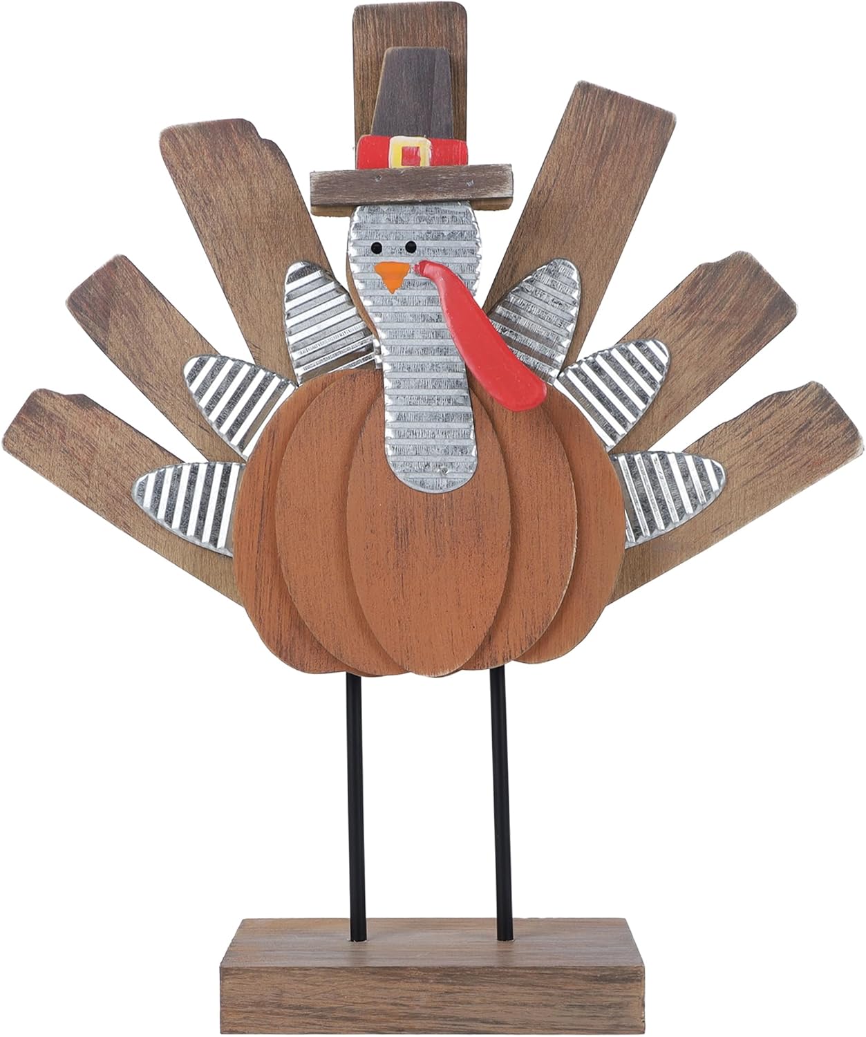 ZJQYDS Thanksgiving Turkey Decoration, Wooden Indoor Standing Tabletop ...