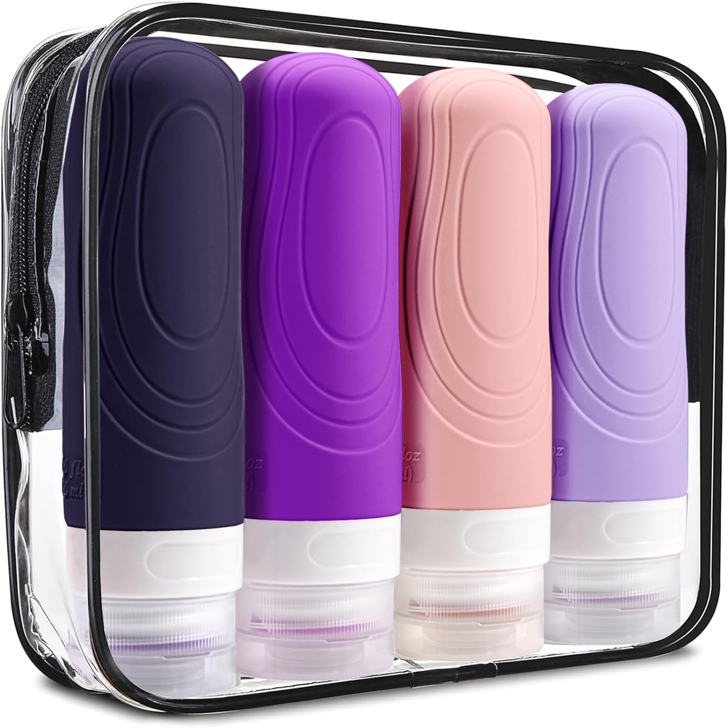ZJQYDS Travel Bottles for Toiletries TSA Approved, 3oz Size Leak Proof ...